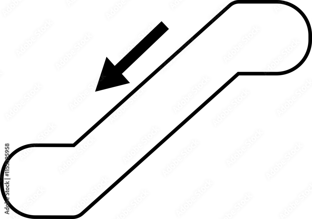 Stairs realistic icon. Architectural object staircase up steps black ...