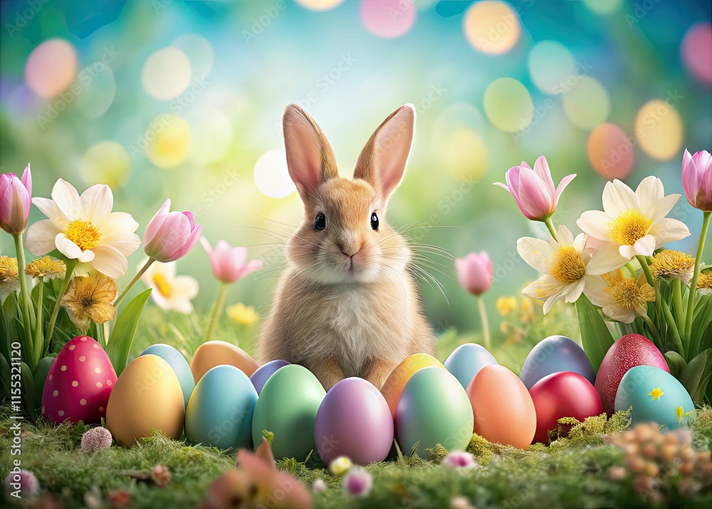 Adorable pastel Easter bunny illustration! Download this free printable ...