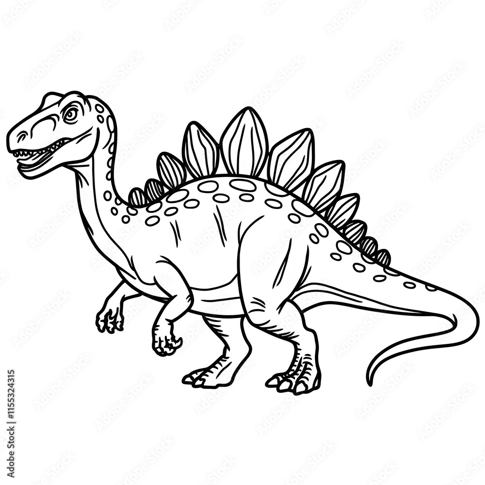 dinosaur coloring page drawing Stock Illustration | Adobe Stock
