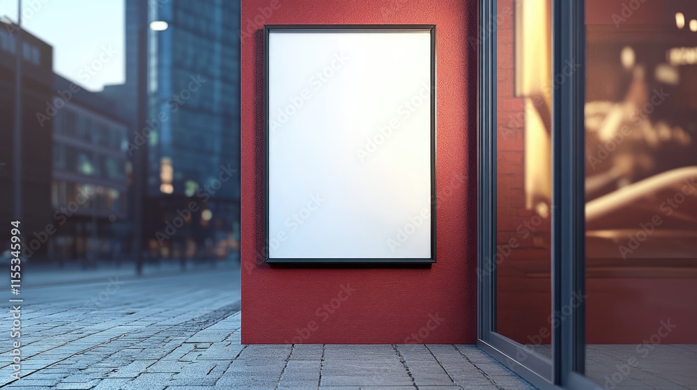 Signboard mockup for logo display in urban setting showcasing empty ...