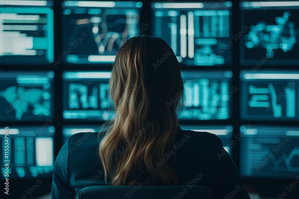 Digital transformation harnessing data for growth, a sleek corporate ...