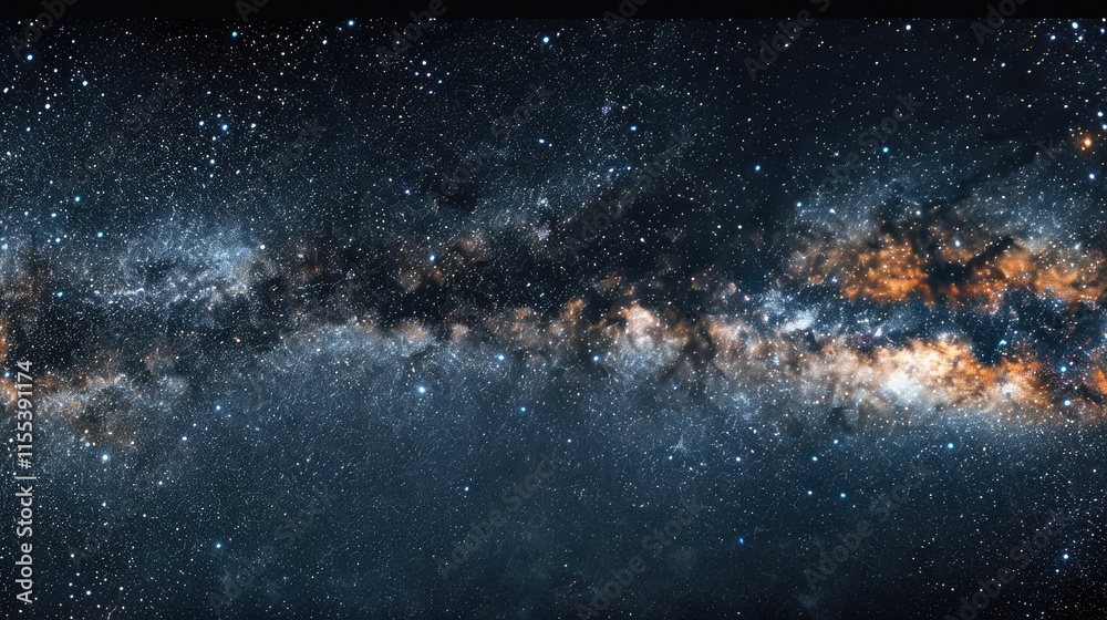 An ultrarealistic depiction of a starry night sky, with thousands of ...