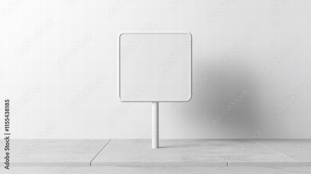 Blank square poster renders on white background Stock Photo | Adobe Stock