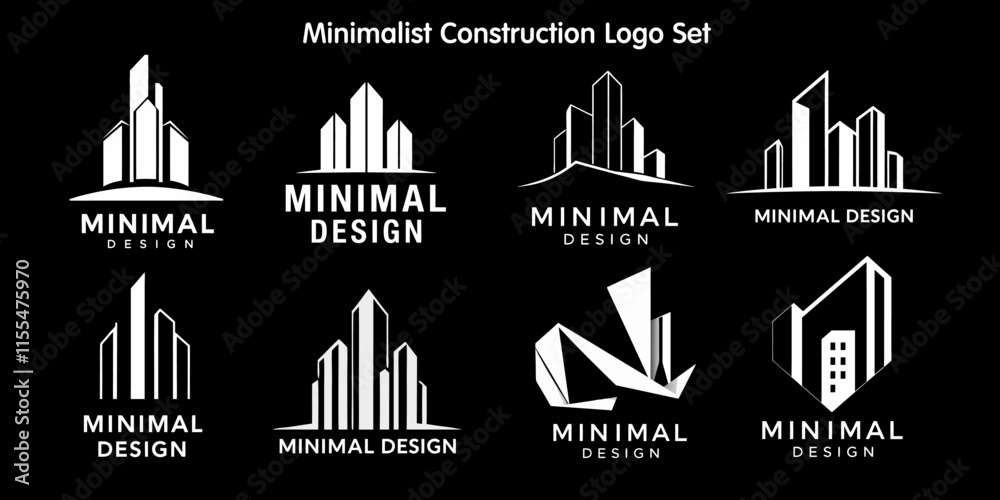 A collection of minimalist logos designed for a construction company ...