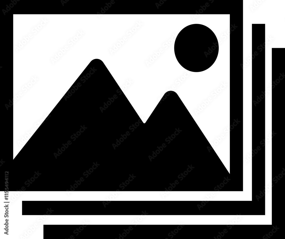Image gallery icon. silhouette of an image, Photo album icon, Photo ...