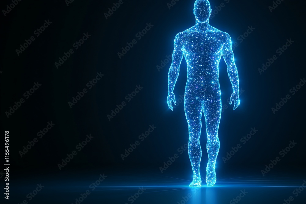 Glowing digital human body model. Stock Illustration | Adobe Stock