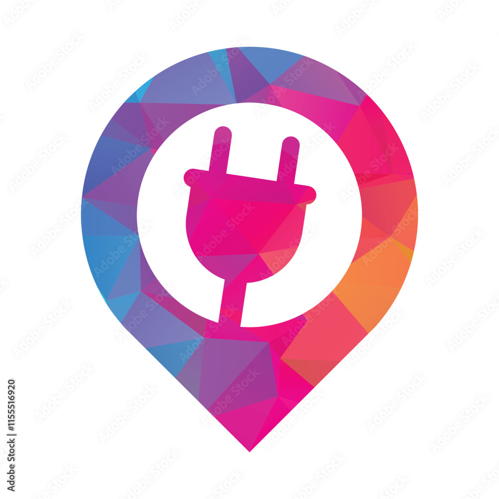 Electrical plug pin vector logo design. Power energy symbol. Stock ...