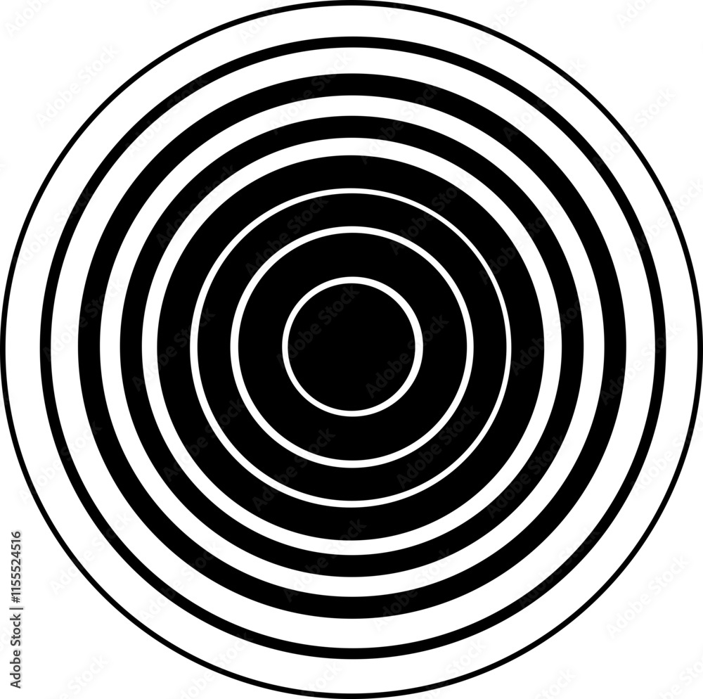 Concentric ripple circles sound waves icon. Seismic Earthquake alert ...