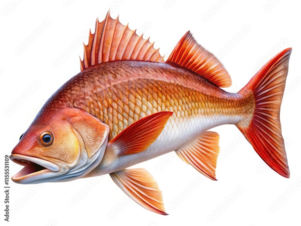Redfish, Red Drum Fish, Isolated, White Background, Stock Photo, High ...