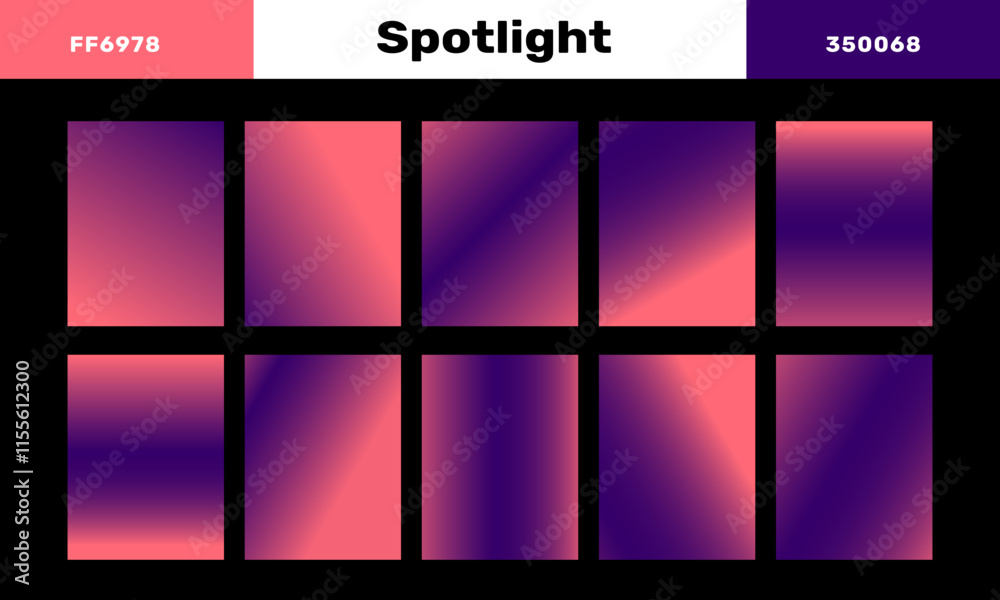 Pantone Gradient Color Palette Catalog Samples in RGB Pastel and Neon ...