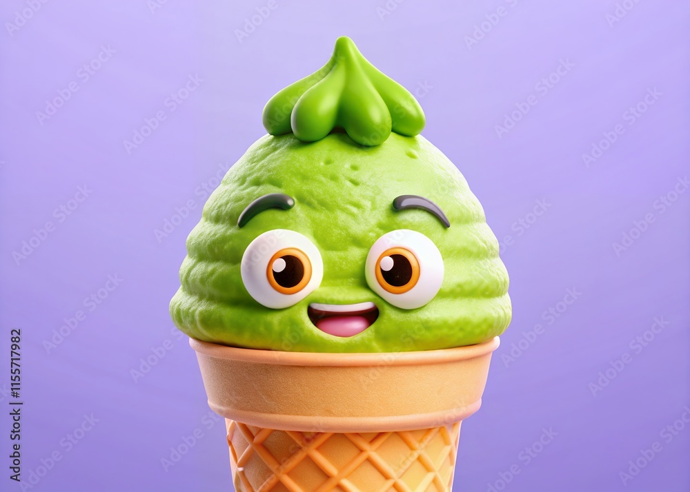 funny cream cartoon vector illustration isolated on white background ...
