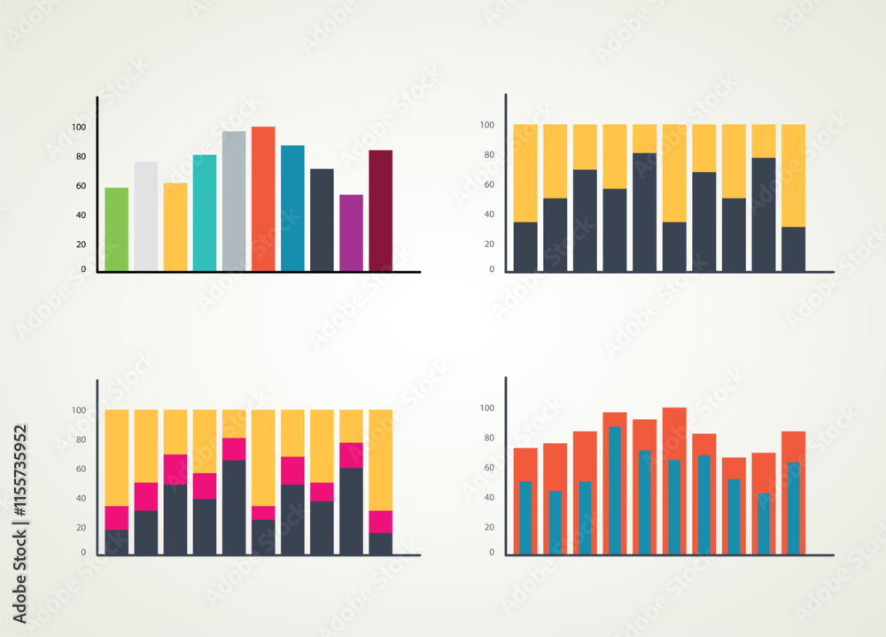 Vector de Stock Set of elements chart for infographics graphs diagrams ...