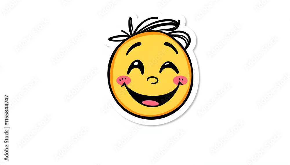 Smiling face png sticker, emoticon doodle, transparent background ...