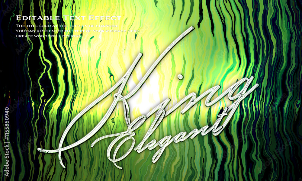 ”King Luxury” chrome metallic editable title logo text style effect ...