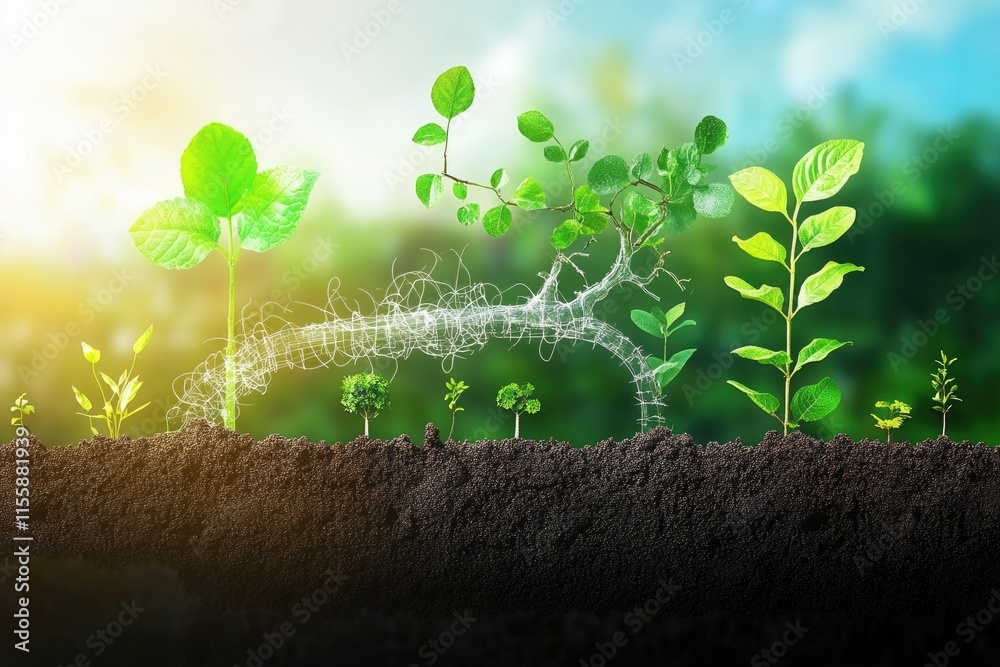 Illustrative Diagram of Photosynthesis: Converting Light to Chemical ...