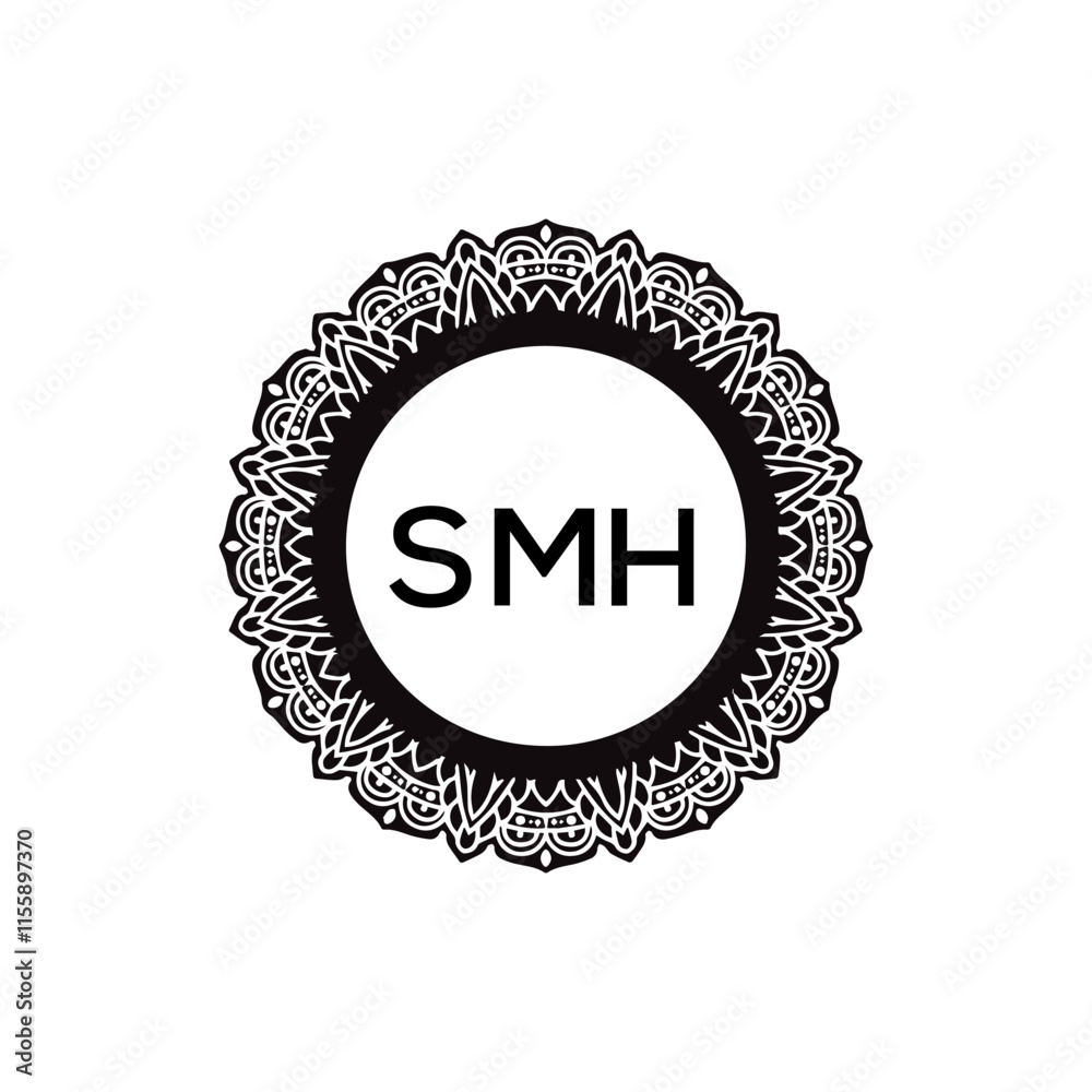 SMH letter logo design with black background in illustrator, vector ...