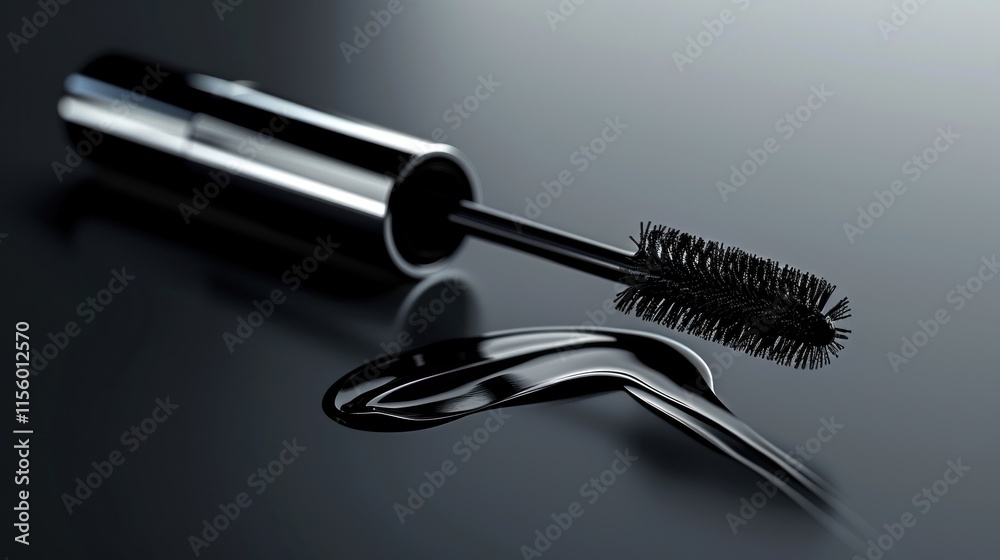 Elegant Mascara and Spill: A Close-Up Beauty Shot Stock Illustration ...