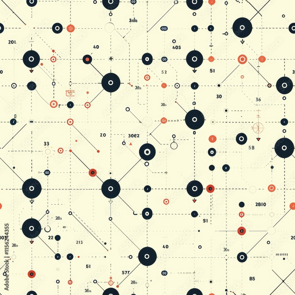 Abstract network diagram featuring interconnected nodes and lines in ...