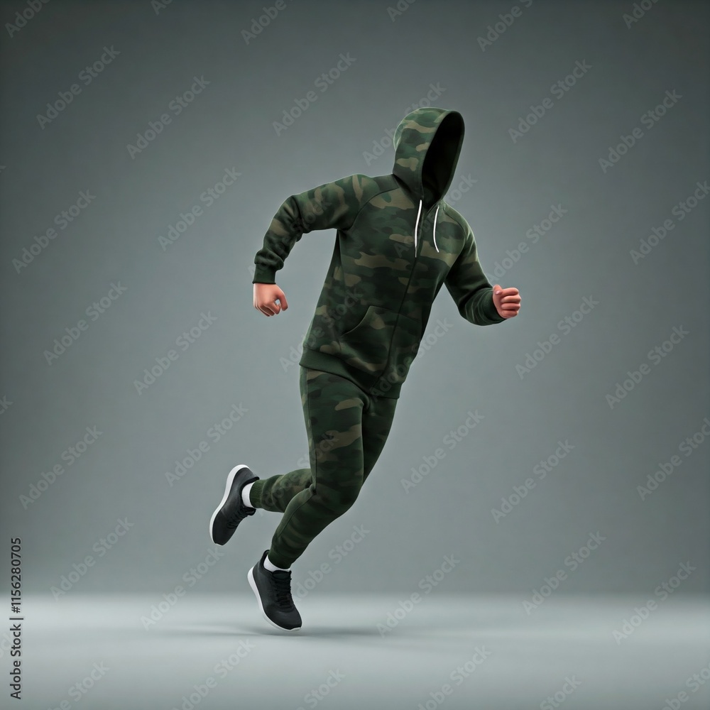 skateboarder in action A floating hoodie mockup in an action pose, as ...