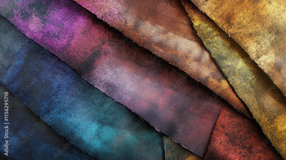 Foto de Stock Metallic Textured Leather Swatches Diverse Color Palette ...