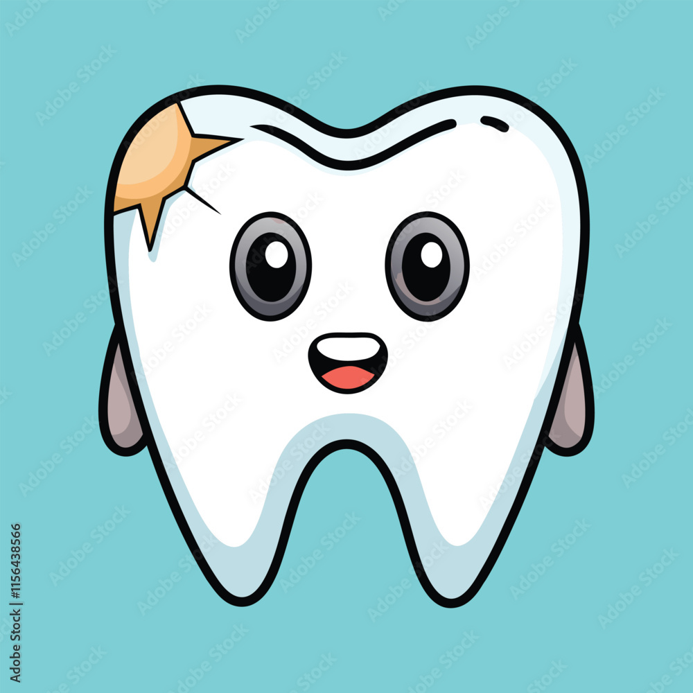 Damaged & broken tooth cartoon vector illustration Stock Vector | Adobe ...