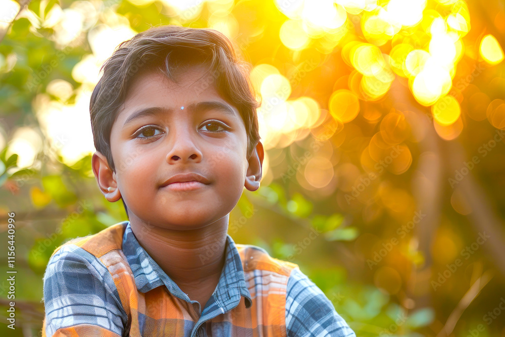 A young Indian boy strategizes his personal growth journey, seeking ...