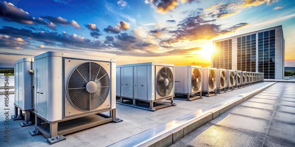 Industrial Rooftop HVAC Units: High-Resolution Photo of Commercial Air ...