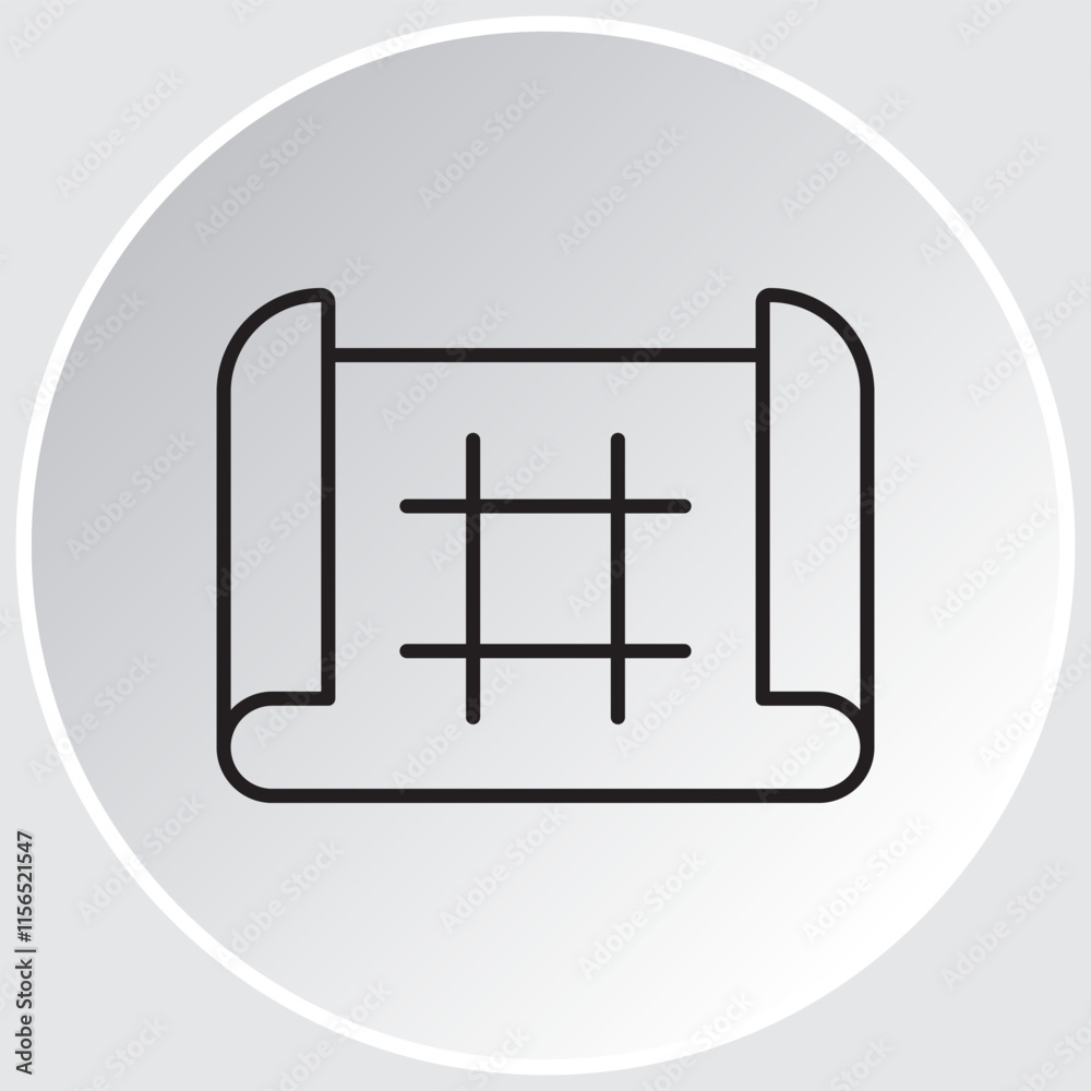 Modeling outline icon. Planning, scheme, dimension, project ...