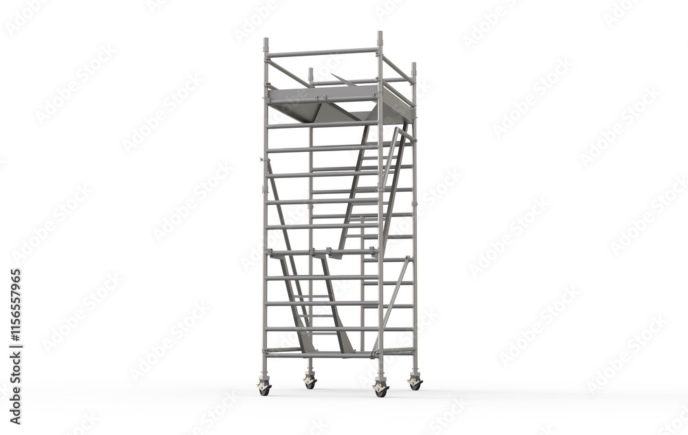 Steel Scaffolding Structure. Scaffolding tower isolated on white ...