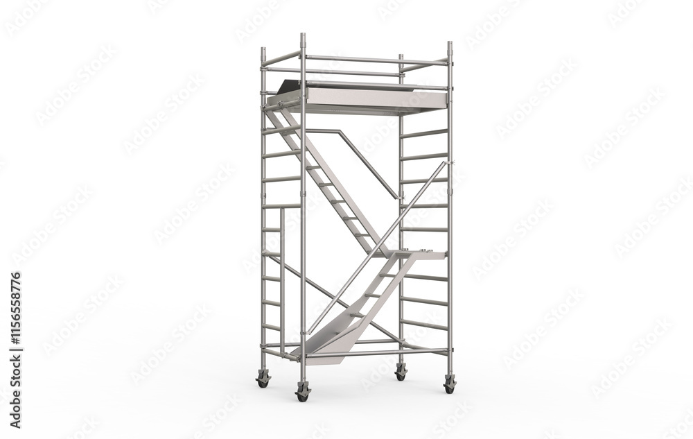 Steel Scaffolding Structure. Scaffolding tower isolated on white ...