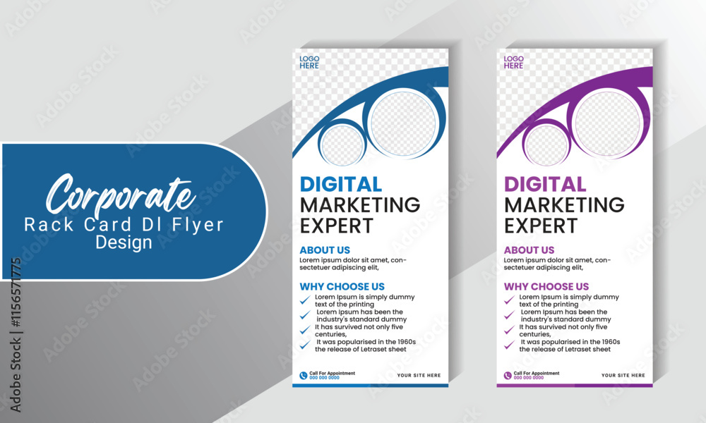 Modern business agency flyer, rack card, or Dl flyer template in ...