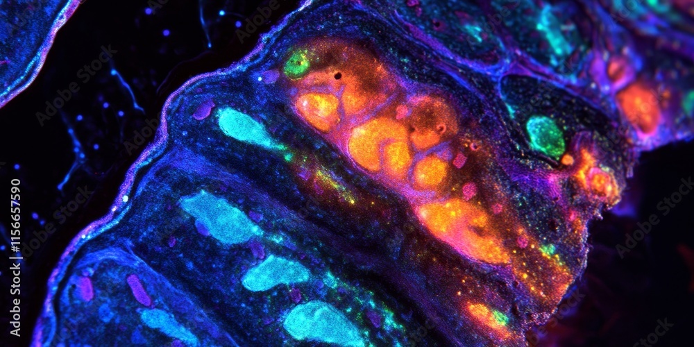 Cerebral cortex and hippocampus sections of a mouse brain, highlighted ...