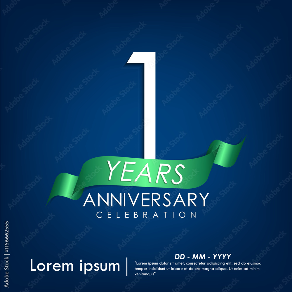 1st years anniversary celebration emblem. anniversary elegance white ...