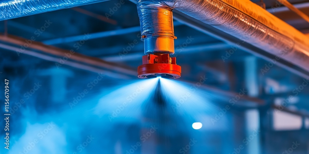 Foto de Stock Dispersion nozzles for fire detection systems utilizing ...