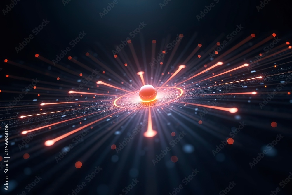 Abstract magnetic field visualization with glowing lines and arrows ...