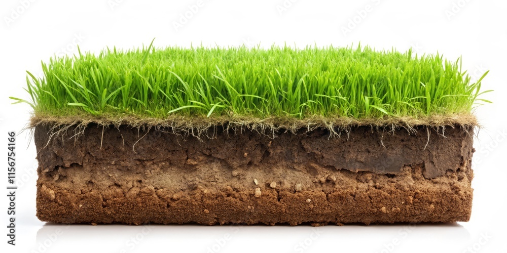 Soil Cross Section Grass Texture, High Resolution Isolated White ...