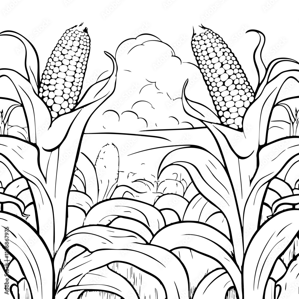printable coloring pages of corn field, this is ideal outline coloring ...