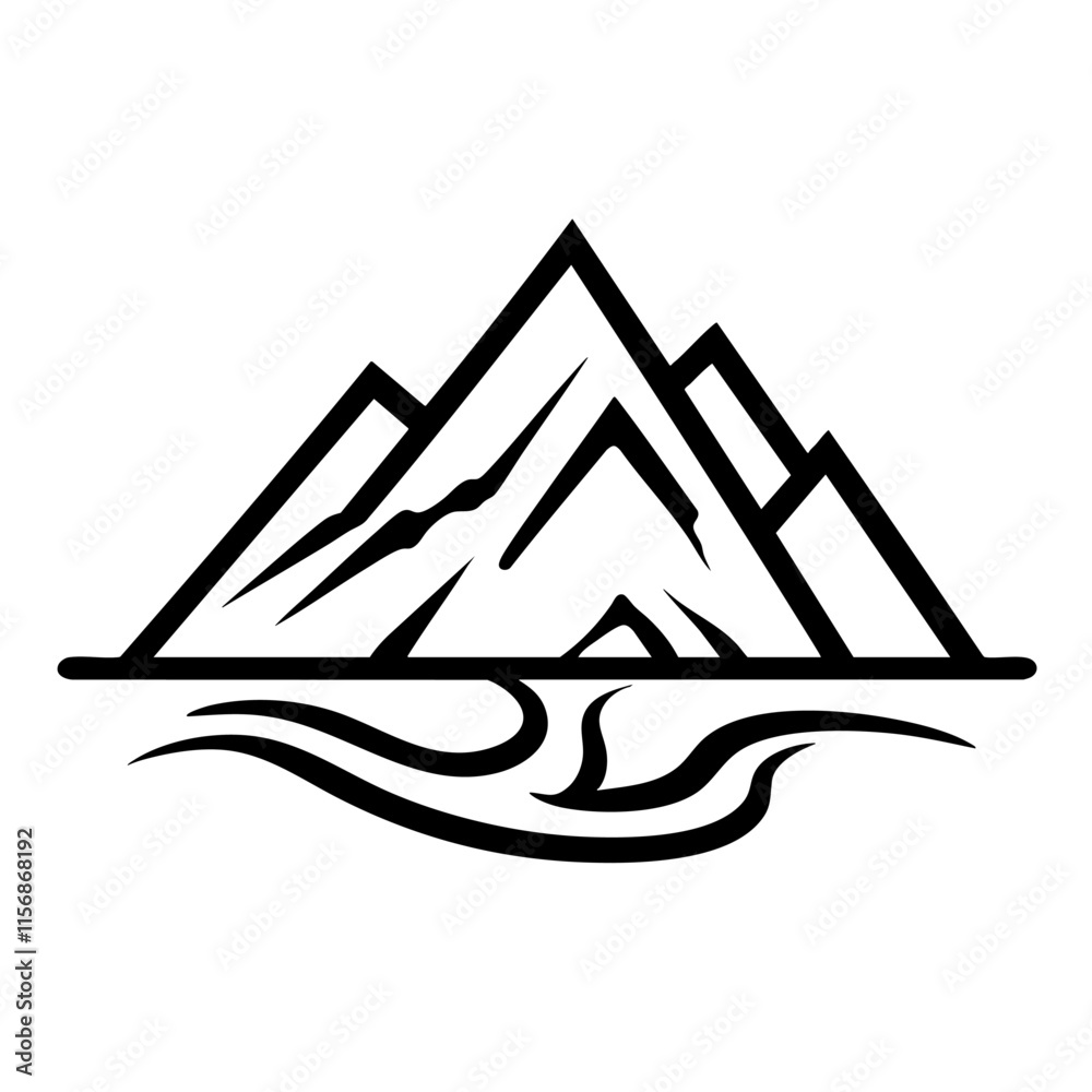 printable coloring pages of pointy mountains, this is ideal outline ...