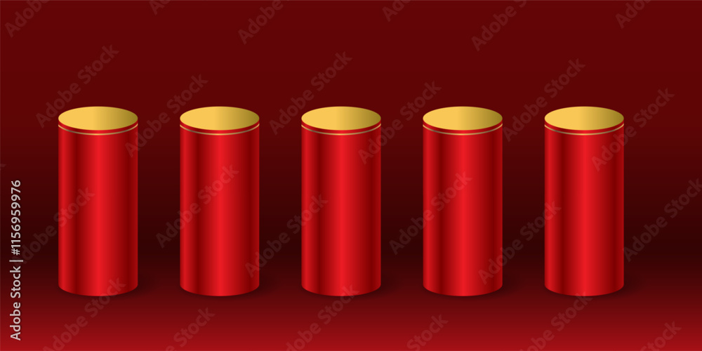 Pipe red image with cylinder curve pattern or vertical. Vector ...