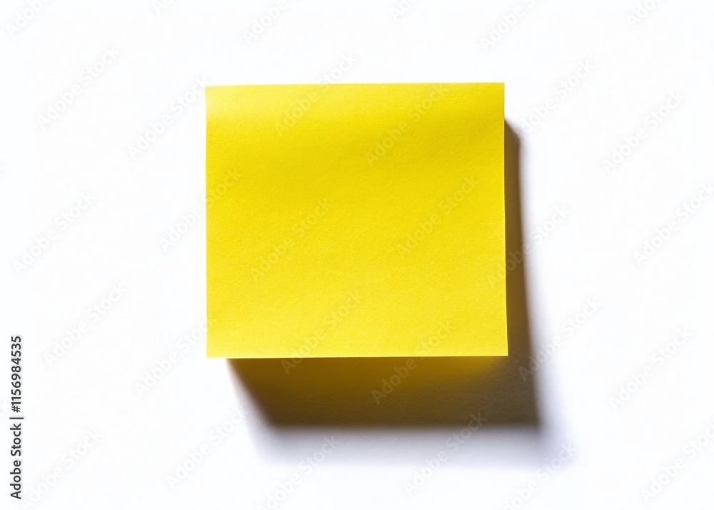Minimalist Yellow Sticky Note Paper with Shadow - High-Resolution PNG ...