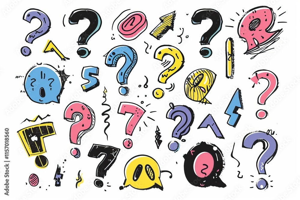 Question mark icon, quiz symbol, interrogation sign, simple rebus ...