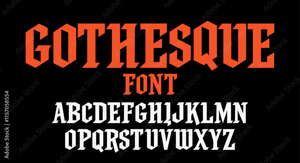 Gothesque font, modern gothic bold font Stock Vector | Adobe Stock