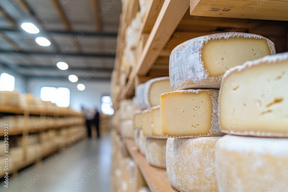 Highlighting the artistry of cheese making, this image shows a curated ...