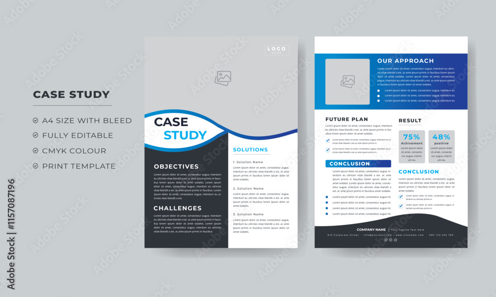 New Business Case Study Booklet Template Stock Vector | Adobe Stock