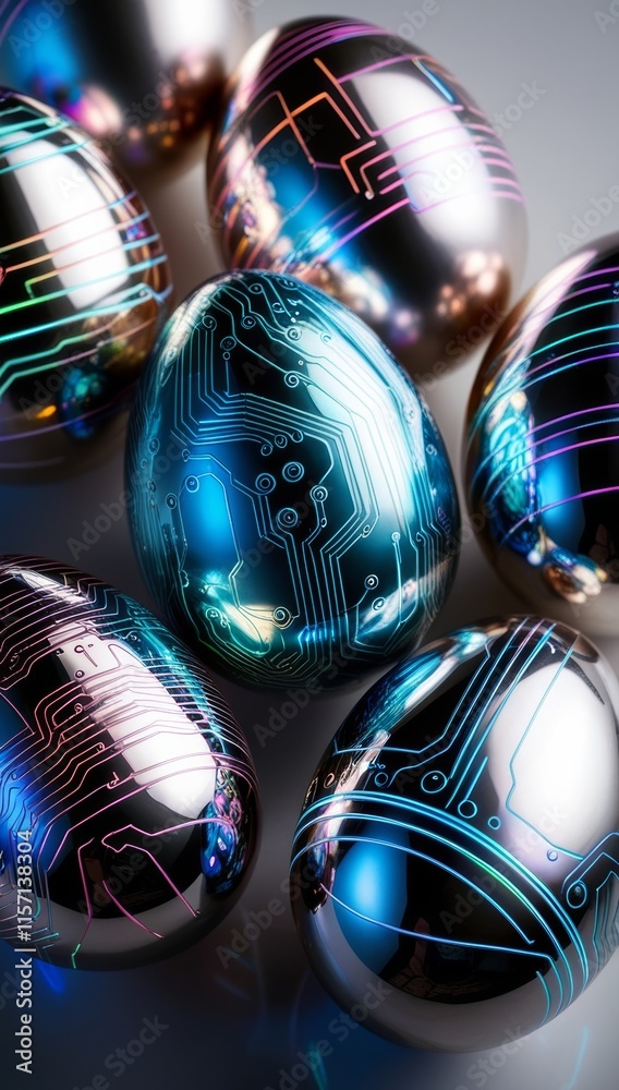 Abstract Lines Circuit Lights technology digital hi tech easter eggs ...