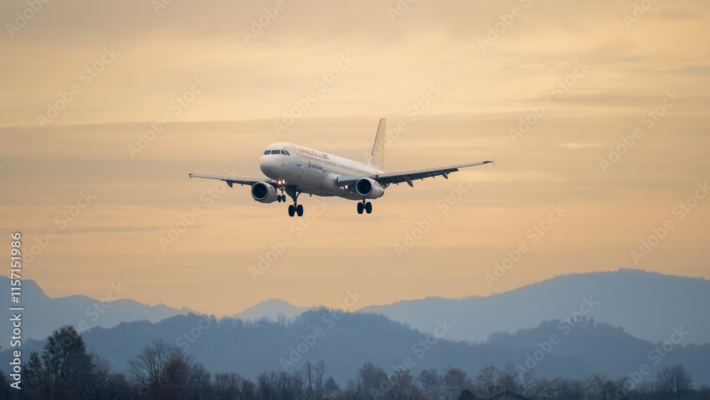 Pegasus Flypgs Airlines Airbus A321 neo is landing at BGY Bergamo ...