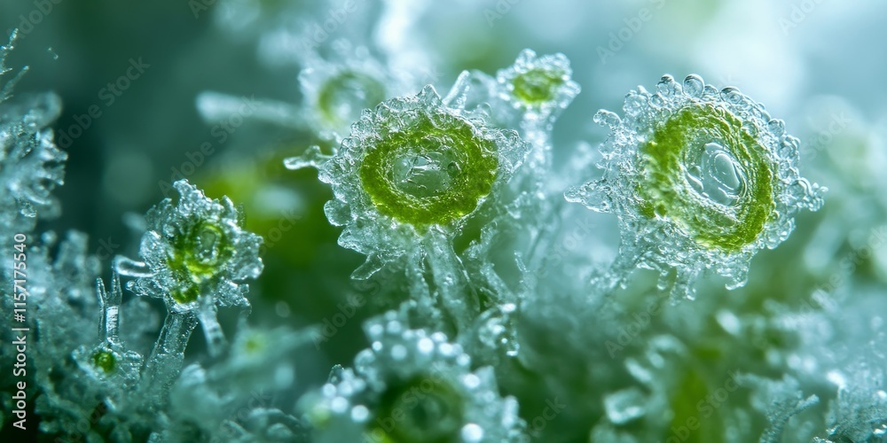 Microscopic view of resilient microscopic algae that thrive in icy ...