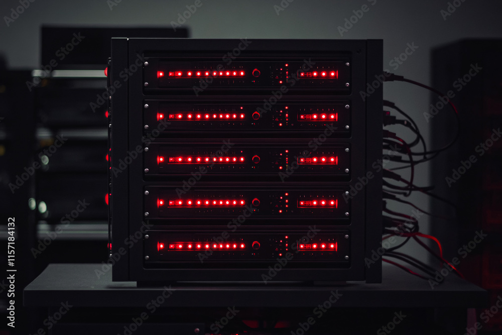 Shot of Data Center With Multiple Rows of Fully Operational Server ...