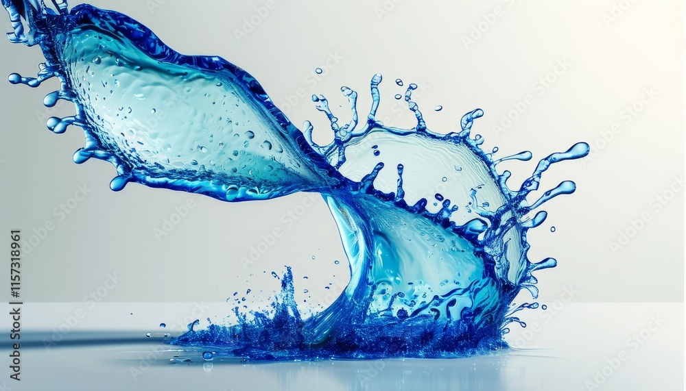 Stunning Blue Water Splash Captured in Liquid Wave with Dripping Motion ...