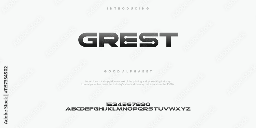 Grest Custome futuristic minimalist display font design, alphabet ...